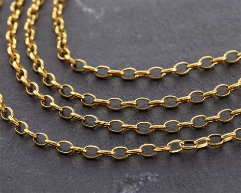 18k Gold Plated Stainless Steel Small Cable Chain
