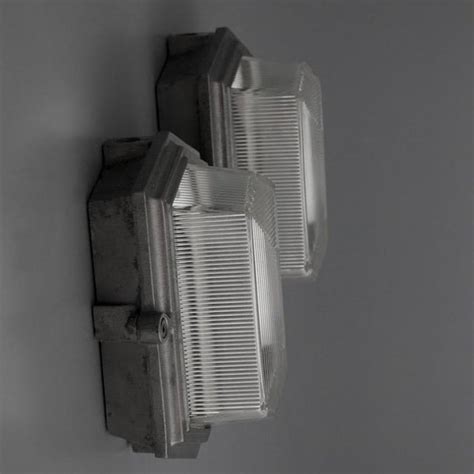 Industrial Bulkhead Prismatic Lights A Pair Chairish