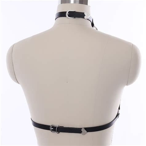 Body Bondage Pu Leather Harness Belt Of Women Black Sexy Tops Cage Bra