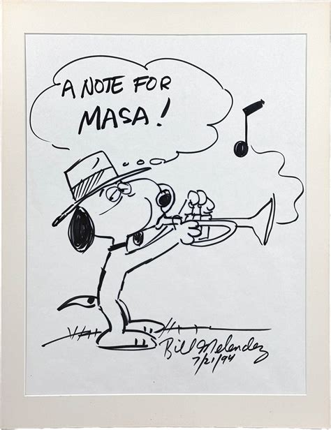 Bill Melendez Hand Drawn Illustration Snoopy