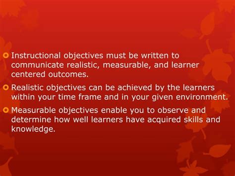 Instructional Objectives And Learning Outcomes Pptx