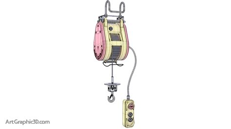 Mini Electric Winch 3d Model Download