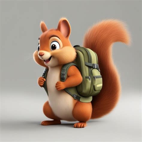 Premium Photo Cute 3d Squirrel Cartoon