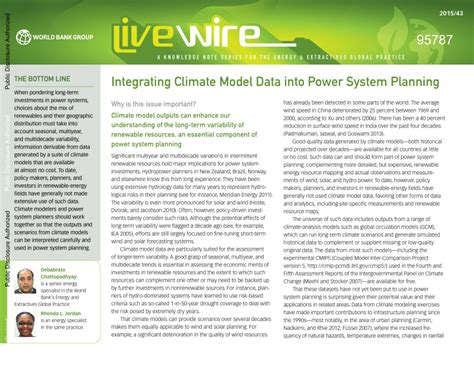 Pdf Integrating Climate Model Data Into Power System Planning