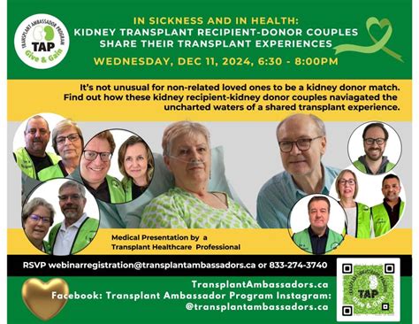 Transplant Ambassador Program Webinar Series Presents In Sickness