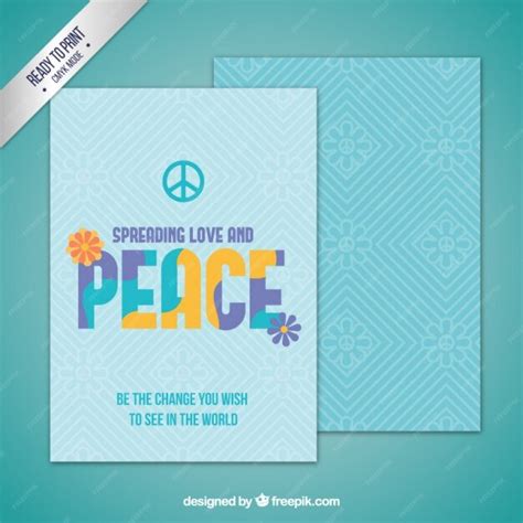 Premium Vector Turquoise Peace Card