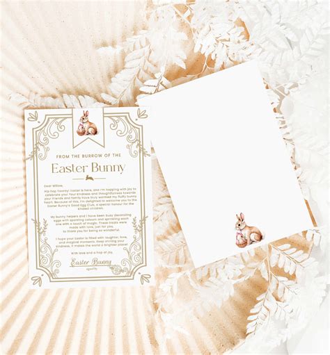 Easter White Printable Easter Bunny Letter And Certificate Template