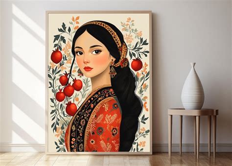 Armenian Woman In Traditional Dress Art Print Yerevan Culture Etsy