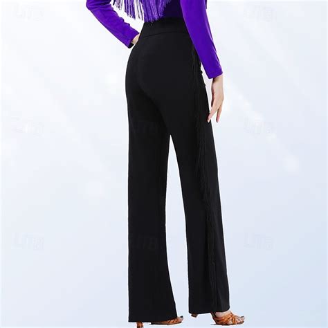 Womens Rhinestone Fringe Wide Leg Dance Pants 2026 5699