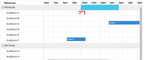 javascript fullcalendar associate events from resources with a flat