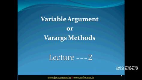 Varargs Method In Java In Hindi Part 2 Youtube
