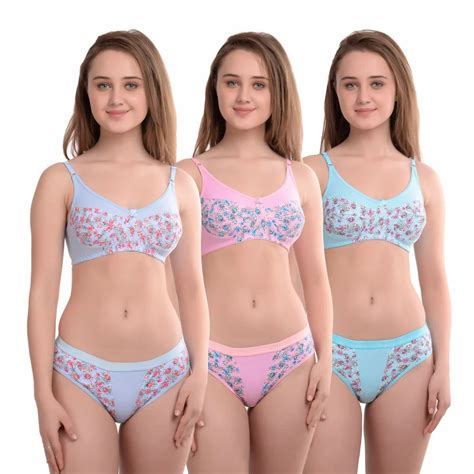Lycra Printed Pink Flower Bra Panty Set At ₹ 70set In Ghaziabad Id
