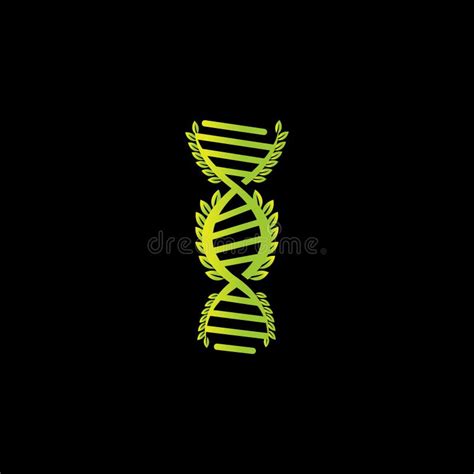 Creative Abstract Green Dna Spiral Helix Logo Design Stock Vector