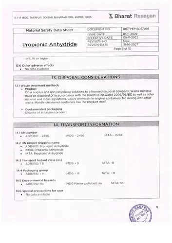 Propionic Anhydride Cas Number 123 62 6 99 200 Kg At ₹ 250 Kg In Palghar