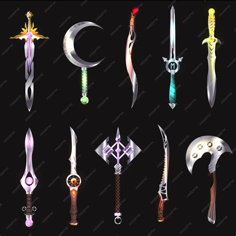Collection Of Decoration Weapon For Games Ui Magic Old Defense Armor