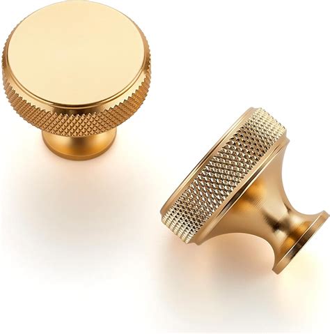 Joy Decor 30 Pack Brushed Brass Kitchen Cabinet Hardware Knobs Round