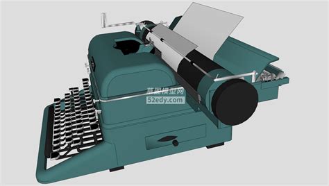 机械打字机建筑su模型sketchup草图大师skp模型