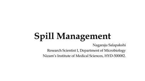 Spill Managementspill Management And Its Importance 1pdf