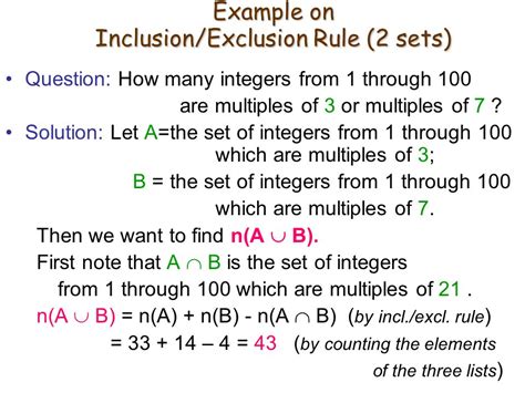 Inclusionexclusion Principle Examples With Solutions
