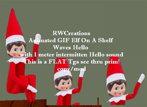 Second Life Marketplace Animated  Elf On A Shelf Waves Hello With