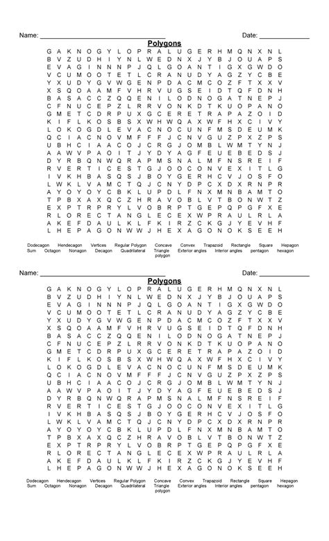 Polygons Activity Worksheets For Geometry Course Code G B E V