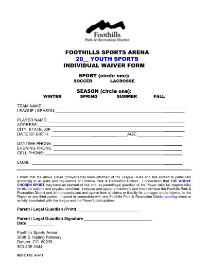 15 Waiver Form Template For Sports Free To Edit Download And Print