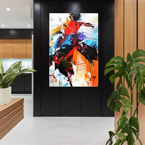 Art Mural Abstrait Toile Colorée Décoration Murale Moderne Etsy France