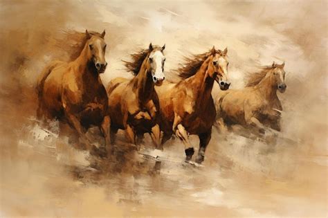 Wild Horse Running Paintings