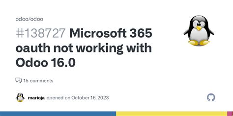 Microsoft 365 Oauth Not Working With Odoo 160 · Issue 138727 · Odooodoo · Github