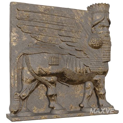 Persian Ancient Assyrian Lamassu Stone 3d Model Maxve