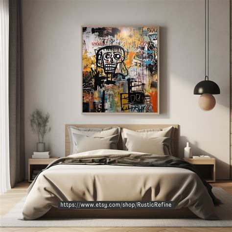 Basquiat Graffiti Wall Art Urban Samo Neo Expressionism Digital Print Etsy