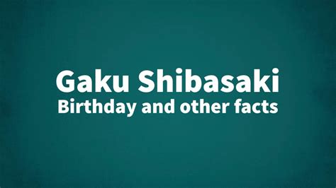 Gaku Shibasaki List Of National Days
