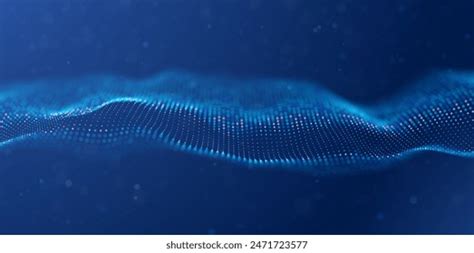 145 Thousand Glowing Particle Wave Digital Technology Background Royalty Free Images Stock