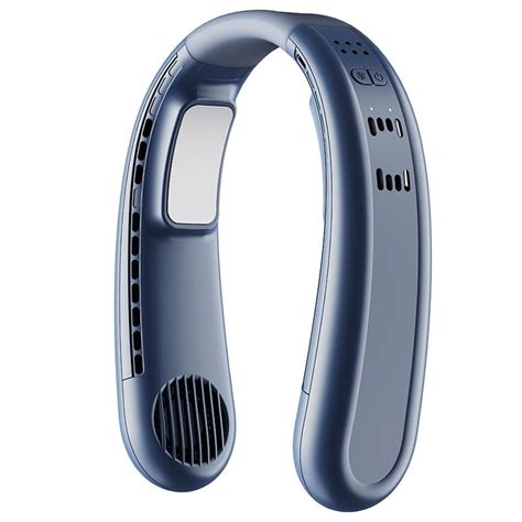 F63 Semiconductor Cooling Hanging Neck Fan Usb Silent Outdoor Mini Fan Blue