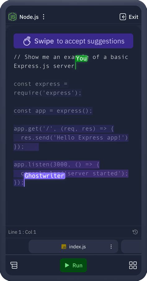 ghostwriter code faster with ai replit