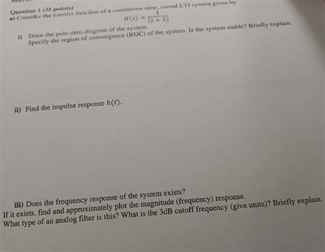 Solved Question 1 35 ﻿pointsa ﻿consider The Transfer