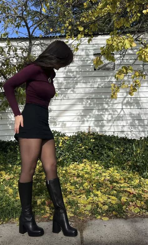 Short Skirt And Tights Outfit