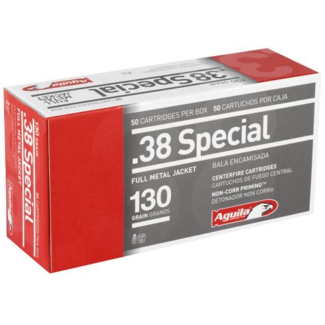 Aguila Ammunition Pistol 38 Special 130 Grain Full Metal Jacket 50 Rd