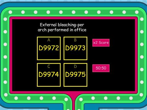 Group 1 Cdt Codes Gameshow Quiz