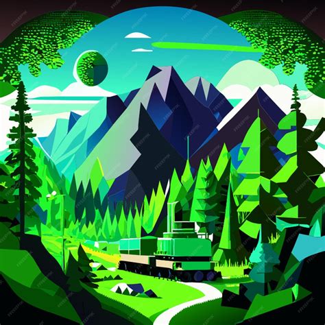 Premium Vector The Artwork Portrays The Essence Of Green Mining And