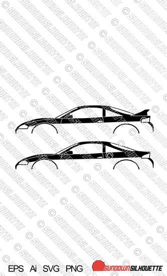Digital Download Vector Graphic Mitsubishi Eclipse 2g Gst Gsx Eps Sundown Silhouette