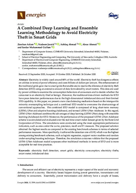 Pdf A Combined Deep Learning And Ensemble Learning Methodology To Avoid Electricity Theft In