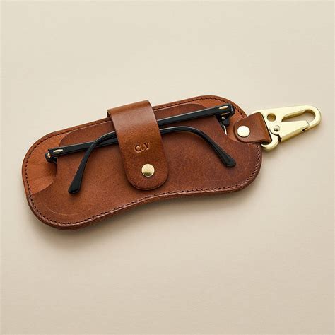 Personalised Leather Glasses Case With Clip Clip On Glasses Case For