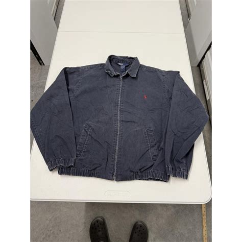 Polo Ralph Lauren Harrington Jacket Navy Blue Embroidered Pony Mens Xl