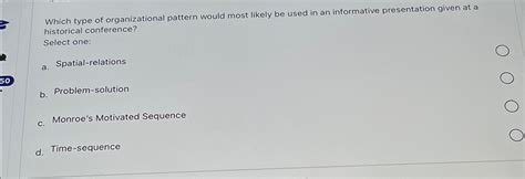 Solved Which Type Of Organizational Pattern Would Most