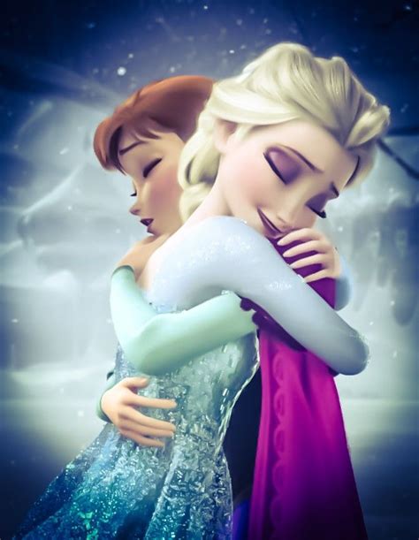 Elsa Anna Hug Disney Frozen Elsa Hugging Anna Picture Wyck