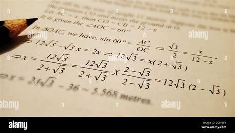 Trigonometry Maths Educational Text Displayed On Paper In English Language On Numerical Format