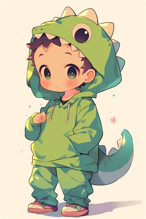 Chibi Dino Guardian Ready For Adventure Chibi Anime Chibi Character Design