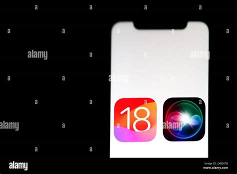 In This Photo Illustration A Apple Ios 18 And Siri Ai Assistant Logo