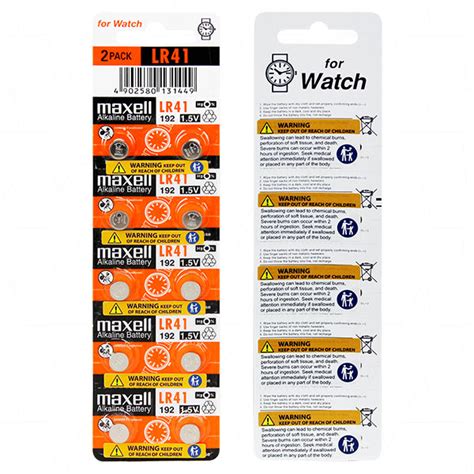 Lr41 Bp10 Maxell 1 5v Alkaline Button Cell Blister Of 10 Every Battery